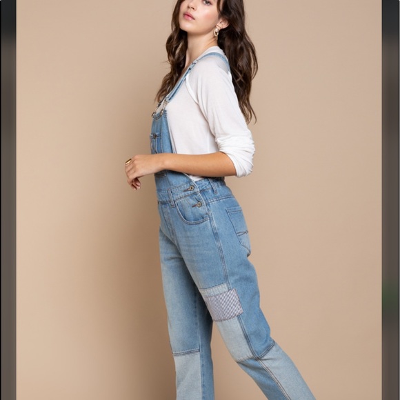 POL | Jeans | New Pol Unique Patchwork Overalls Denim Jeans | Poshmark